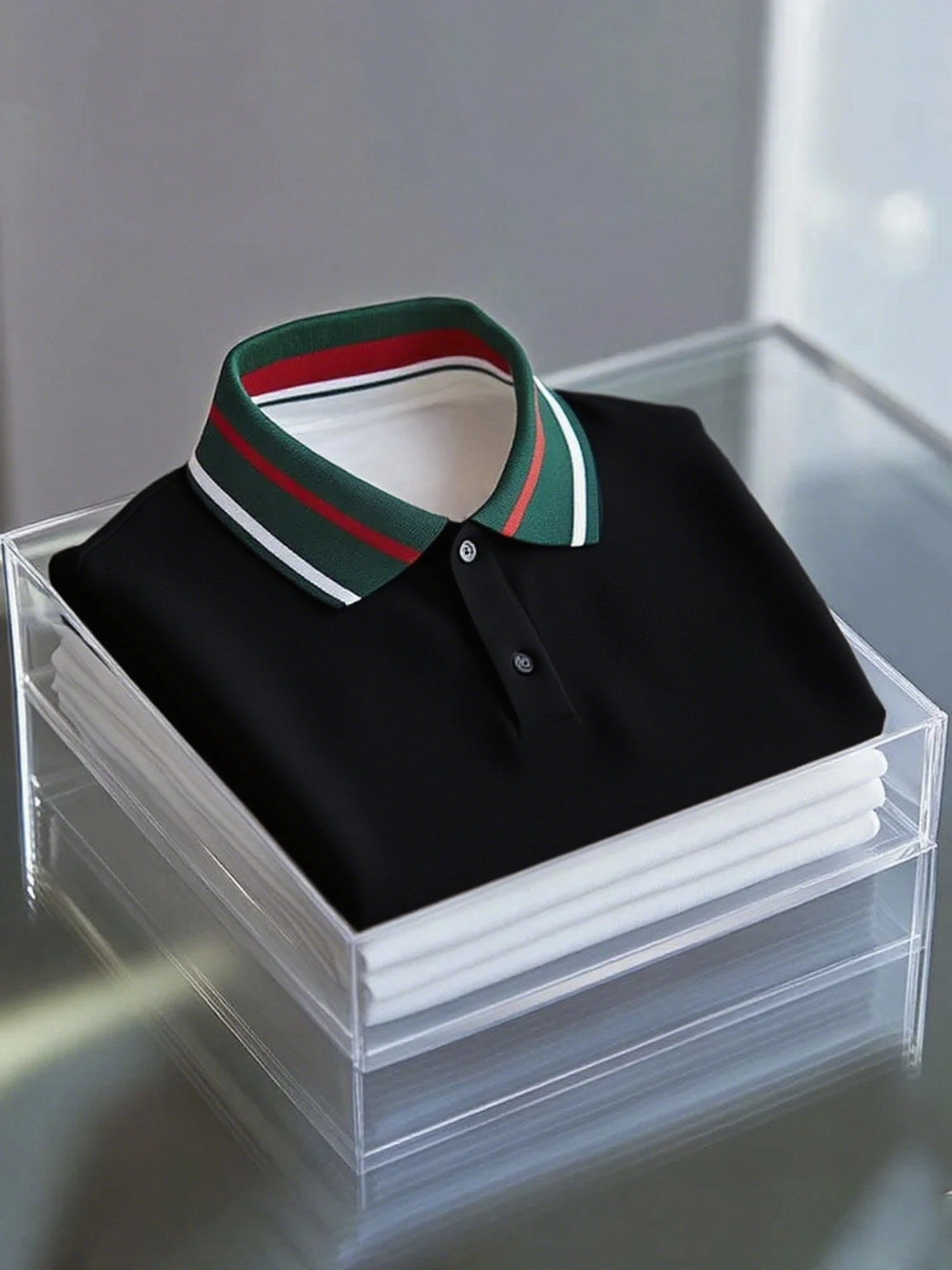 Men's Business Button-Down Short Sleeve Polyester Polo Shirt - Elvan